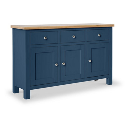 Farrow Navy Large Sideboard Fully Assembled - Painted with Oak Top by ...