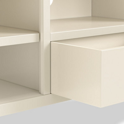 Farrow XL Cream 150cm TV Unit - Fully Assembled - Painted with Oak Top ...