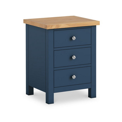 Farrow XL Navy Blue Bedside Table Fully Assembled - By Roseland Furniture