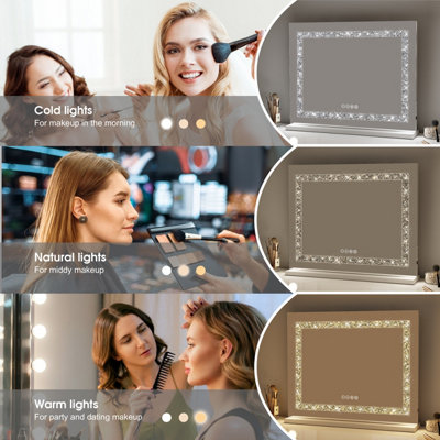 FASCINATE Hollywood Vanity Makeup Mirror Crushed Diamonds Modern Strip ...