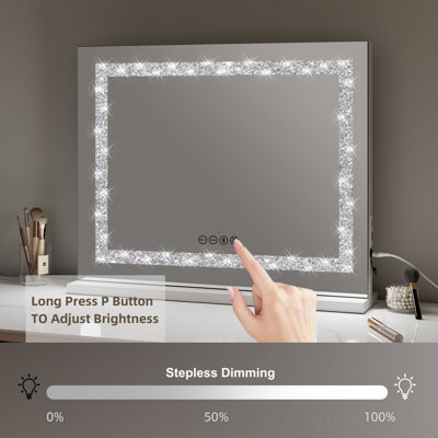 FASCINATE Hollywood Vanity Makeup Mirror Crushed Diamonds Modern Strip ...