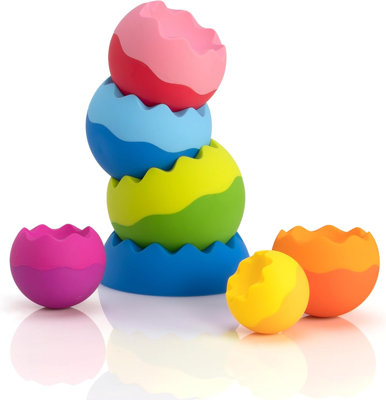 FAT BRAIN TOBBLES NEO STACKING TOY SENSORY BALANCE WOBBLE BABY TODDLER ...