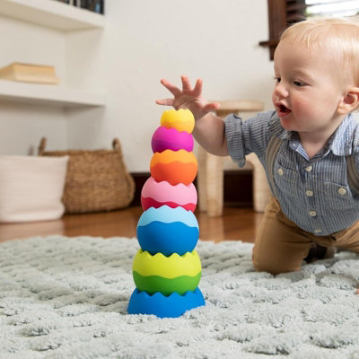 FAT BRAIN TOBBLES NEO STACKING TOY SENSORY BALANCE WOBBLE BABY TODDLER ...