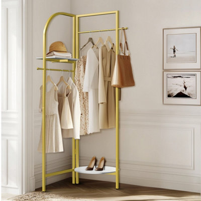 FATIVO 175cm H Metal Corner Coat Rack Stand Hall Trees Clothes Hanging ...