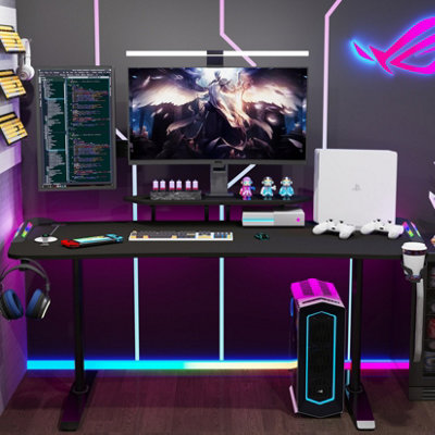 FATIVO 180cm Oversize Large RGB Racing Gaming Desk Computer Table Sofa ...