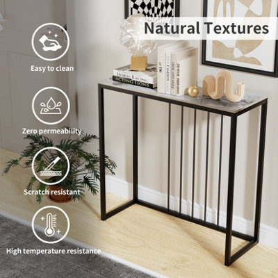 FATIVO 80CM LONG CONSOLE TABLE MARBLE TABLE HALLWAY ENTRANCE STORAGE RACK