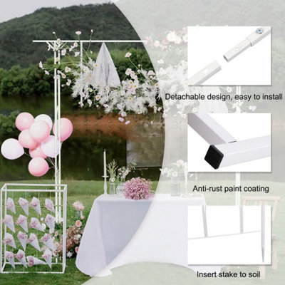 FATIVO Extra Large Metal Garden Arch Wedding Arch Stand 165x208 cm ...