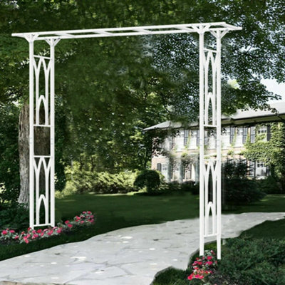FATIVO Extra Large Metal Garden Arch Wedding Arch Stand 165x208 cm ...