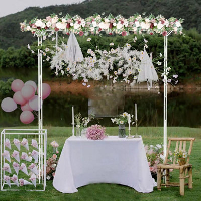 FATIVO Extra Large Metal Garden Arch Wedding Arch Stand 165x208 cm ...