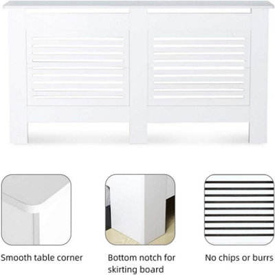 FATIVO H101.2cmxW152cmxD19cm Horizontal Radiator Cover Grill Shelf ...