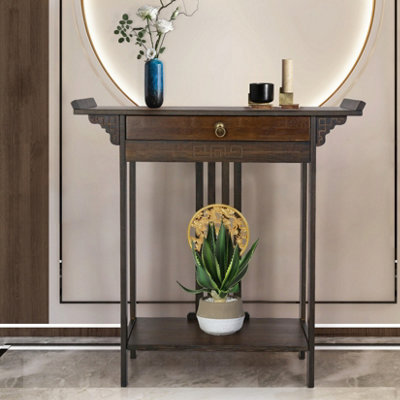 FATIVO High Polish Narrow Console Table Hallway Table Entry Decor With ...