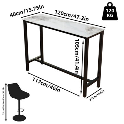 FATIVO L120xW40xH105cm Heavy Duty Kitchen Table Bar Table Pub Dining ...