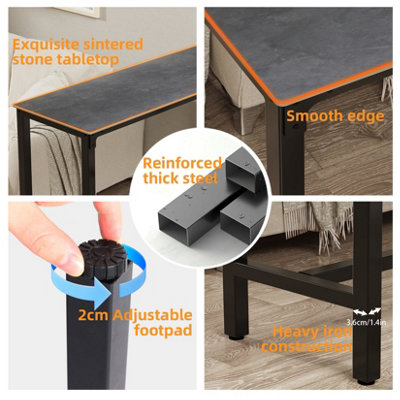 FATIVO L120xW40xH105cm Sintered Stone Marble Heavy Duty Kitchen Table ...