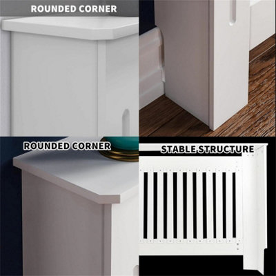 FATIVO Vertical Radiator Cover Grill Shelf Cabinet MDF Wood Modern ...