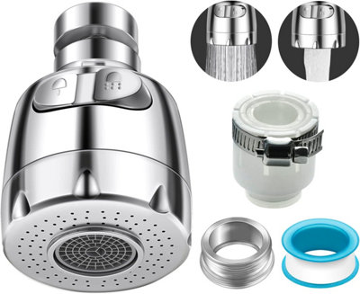 Faucet aerator, 360 degrees rotation, 2 water flow modes faucet spout ...