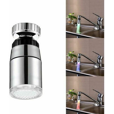 Faucet LED Light Sensor Temperature Lavabo Aerator Bathroom 3 Colors ...