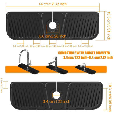 Faucet Mat, Faucet Handle Splash Guard, Kitchen Bathroom Countertop ...