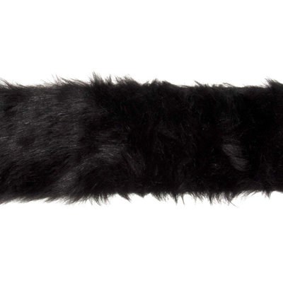 FAUX FUR TRIM 2MX80MM - Trim: Faux Fur: 2m x 80mm: Black - Trimits