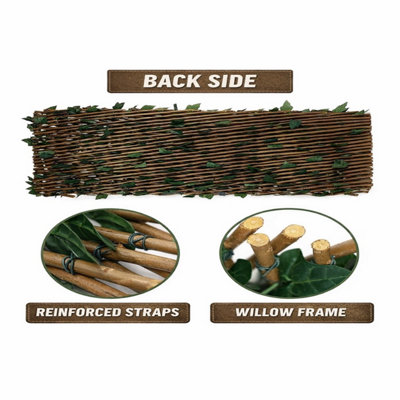 Faux Ivy Garden Screening Fence Artificial Leaf Privacy Panel on Willow ...