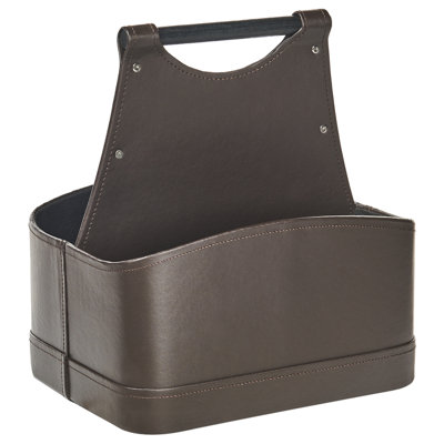 Faux Leather Basket Dark Brown URUK