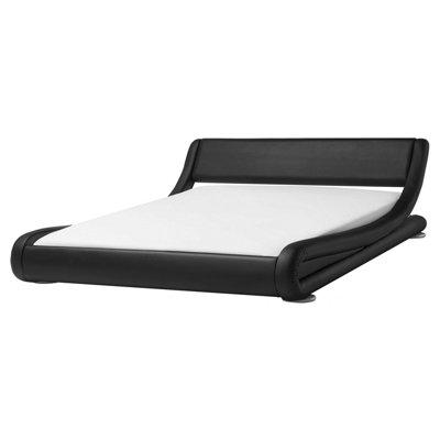 Faux Leather EU King Size Waterbed Black AVIGNON | DIY at B&Q