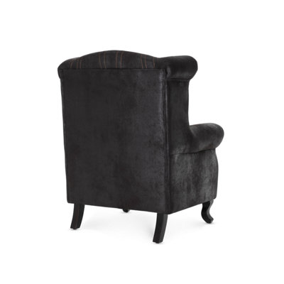 Faux Leather Suede Effect Britannia Wing Back Chair with Union Jack ...