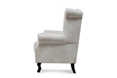 Faux Leather Suede Effect Britannia Wing Back Chair with Union Jack ...