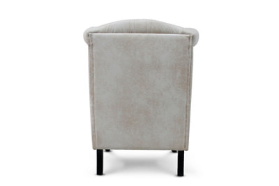 Faux Leather Suede Effect Britannia Wing Back Chair with Union Jack ...