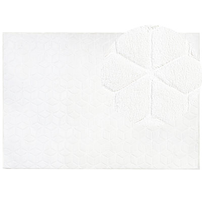 Faux Rabbit Fur Rug 160 x 230 cm White THATTA