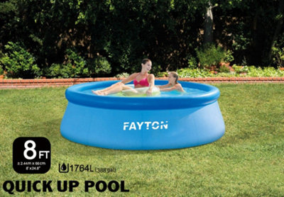 Fayton, 8ft Large Family Paddling Pool, Swimming Pool for Garden ...