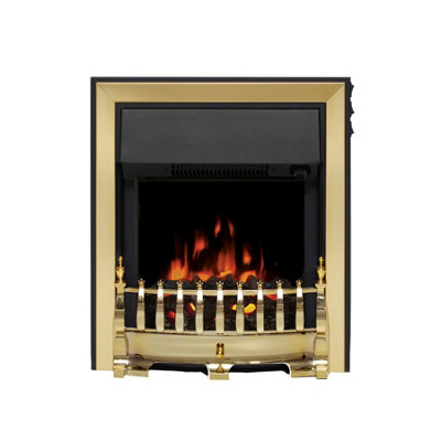 Fazer Brass Inset Electric Fire with Spacer Frame