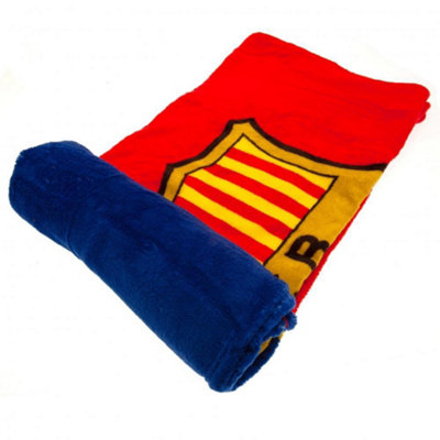 FC Barcelona Barca Fleece Crest Blanket Red/Blue (One Size)
