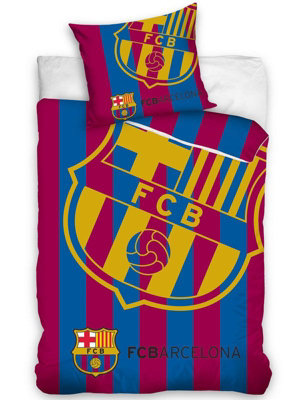 FC Barcelona Corner Logo 100% Cotton Single Duvet Cover Set - European ...