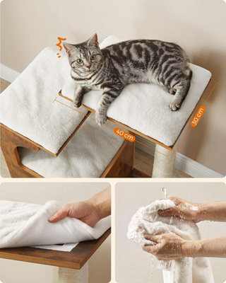 FEANDREA Cat Condo, Medium Tower Featuring Three Beds and a Cave, MDF ...