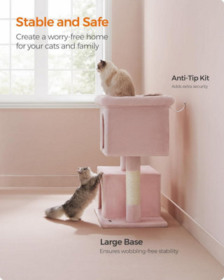 Feandrea Cat Condo Tower for Large Cats, XL, Cat Tree with Cat Perch, 2 ...