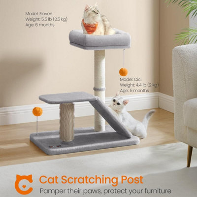 Feandrea Cat Scratching Post with Bed, Multifunctional Cat Scratcher ...