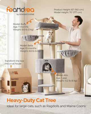 Feandrea Cat Tree For Large Cats Heavy Duty Cat Tower With Self Warming Pads 2 Self