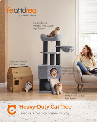Feandrea Cat Tree, Large Cat Tower With Fluffy Plush Perch, Cat Condo ...