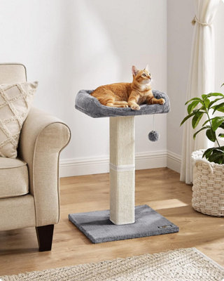 FEANDREA Elevated Cat Post, Plush Perch Platform with Sisal Scratching ...