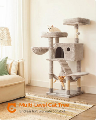 FEANDREA Oversized Cat Activity Tower, Premium Soft Design for Larger ...