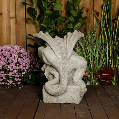 Fearsome Chained Gargoyle Guardian on Ball Statue