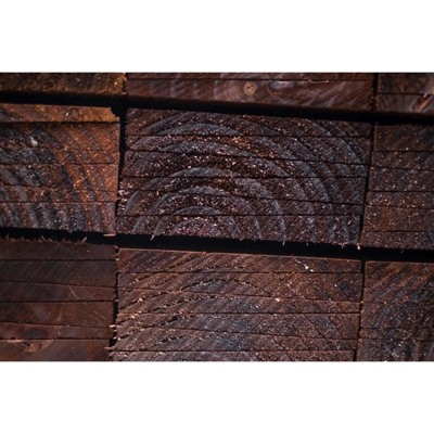 Feather Edge Timber Fence Slats Pressure Treated Brown 125mm Wide x 0 ...