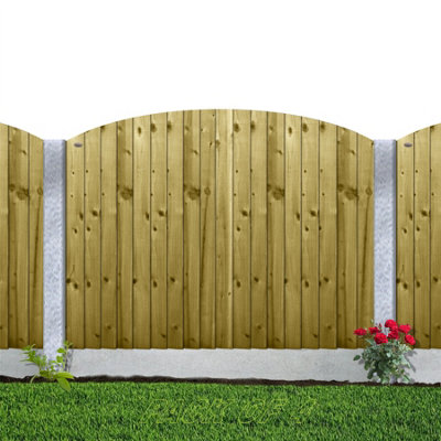 Feather Edge Wooden Fence Panel 6ft x 4ft (4 Pack) Dome Top Fully ...