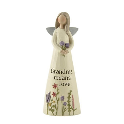 Feather & Grace Angel Figurine - Grandma Means Love