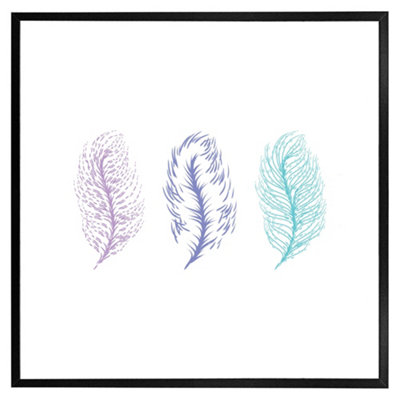 Feathers (Picutre Frame) / 24x24" / White