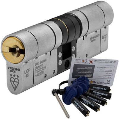 Federal 3 Star Euro Cylinder Door Lock Diamond Secure Dual Finish With ...