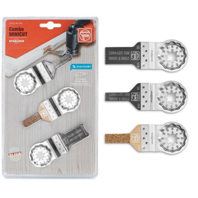 Buy Fein E-Cut Saw Blade 3PC Multi Tool Mini Combo 35222967090 Set Starlock Carbide at B&Q