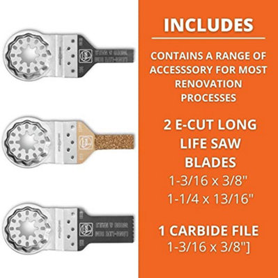 Buy Fein E-Cut Saw Blade 3PC Multi Tool Mini Combo 35222967090 Set ...