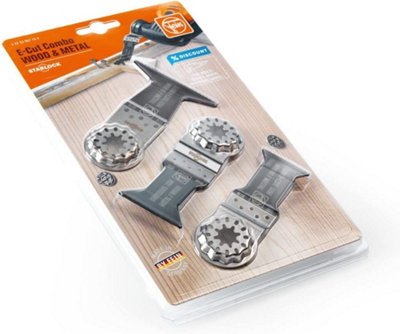Fein E-Cut Saw Blade 3PC Multi Tool Set Starlock Wood & Metal Combo ...