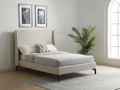 Felix Bed King Stone In Asteria Stone Textured Weave